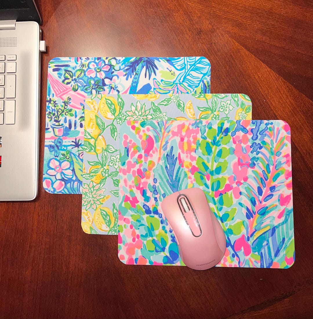 Mouse Pad Made With Authentic Fabric - Tropical Palm Beach Personalized ...