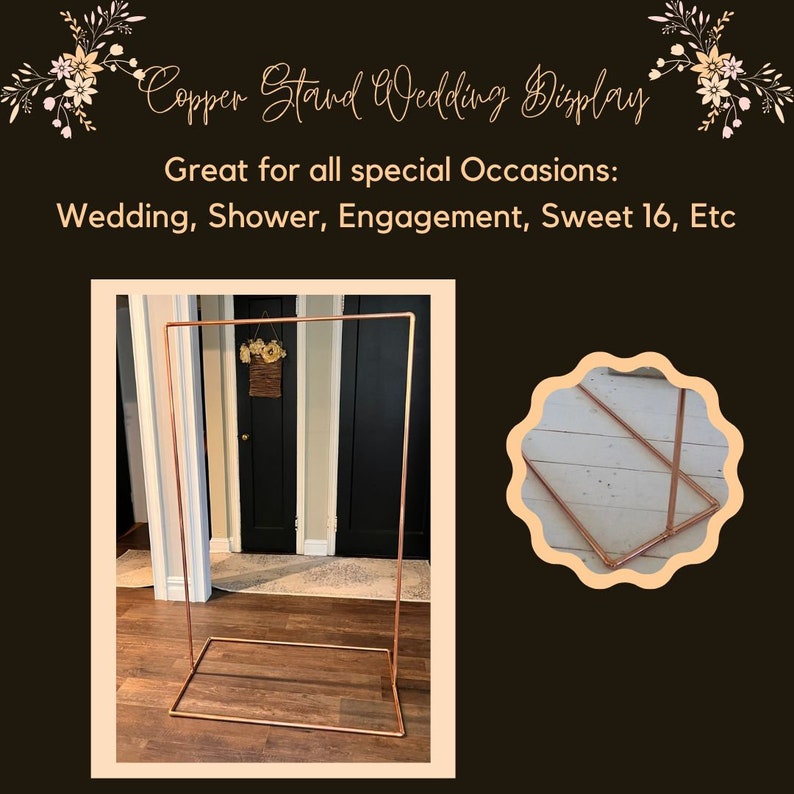 Copper Wedding Arch Frame Welcome Stand Floor Sign Holder - Etsy