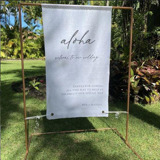 Linen Copper Stand Wedding Welcome Stand, Copper Seating Chart Stand ...