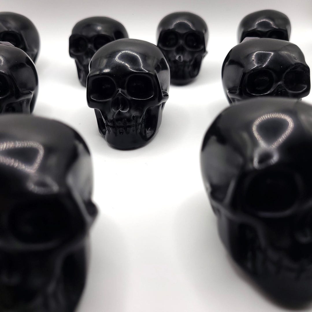 Hand Carved Black Obsidian Crystal Skull: Witchy Altar Decor - Etsy