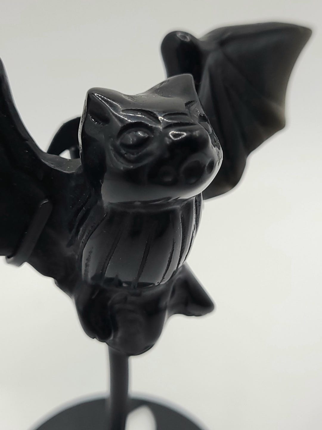 Black Obsidian Bat Carving for Gothic Witchy Home Decor, Crystal ...