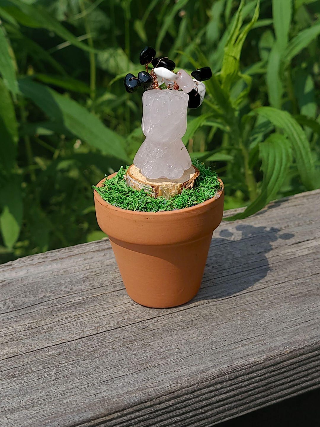 Crystal Baby Groot Planter – Handmade Rose Quartz Groot With Crystal ...