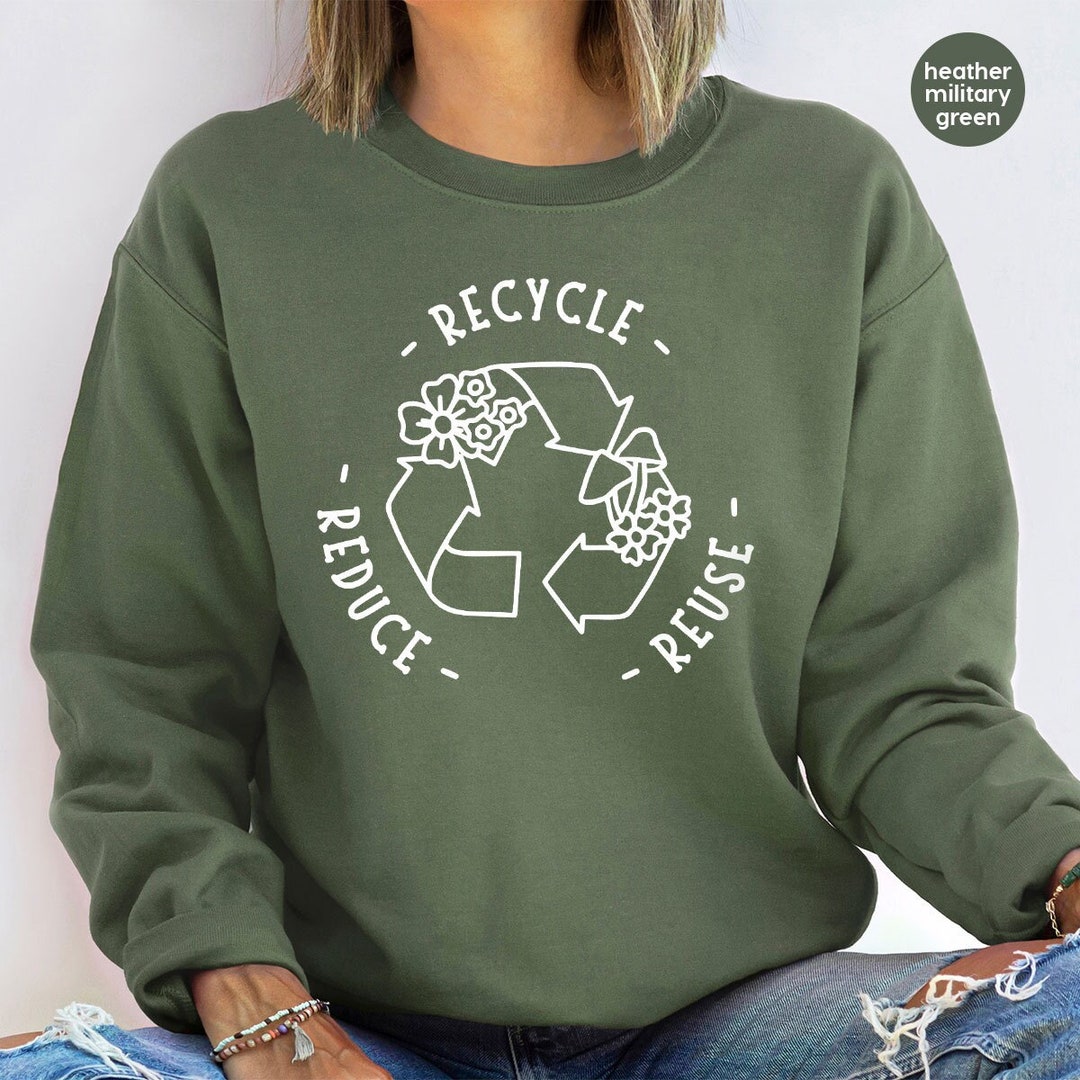 Earth Day Sweatshirt, Recycle Long Sleeve T Shirts, Environmental ...