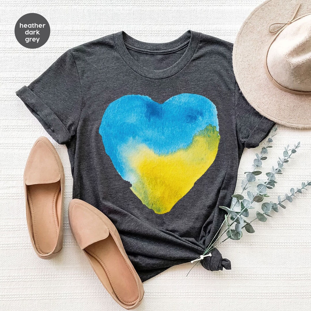 Ukraine Heart Shirt, Ukraine Crewneck Sweatshirt, Ukraine Flag Graphic ...