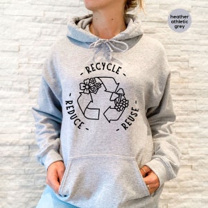 Earth Day Sweatshirt, Recycle Long Sleeve T Shirts, Environmental ...