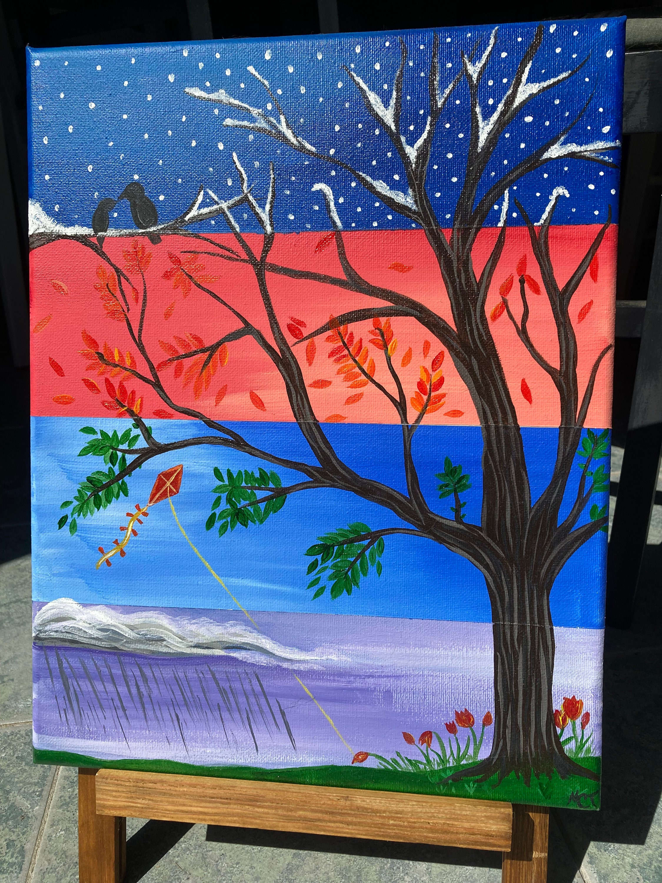 Original Acrylic Changing Seasons Painting - Etsy