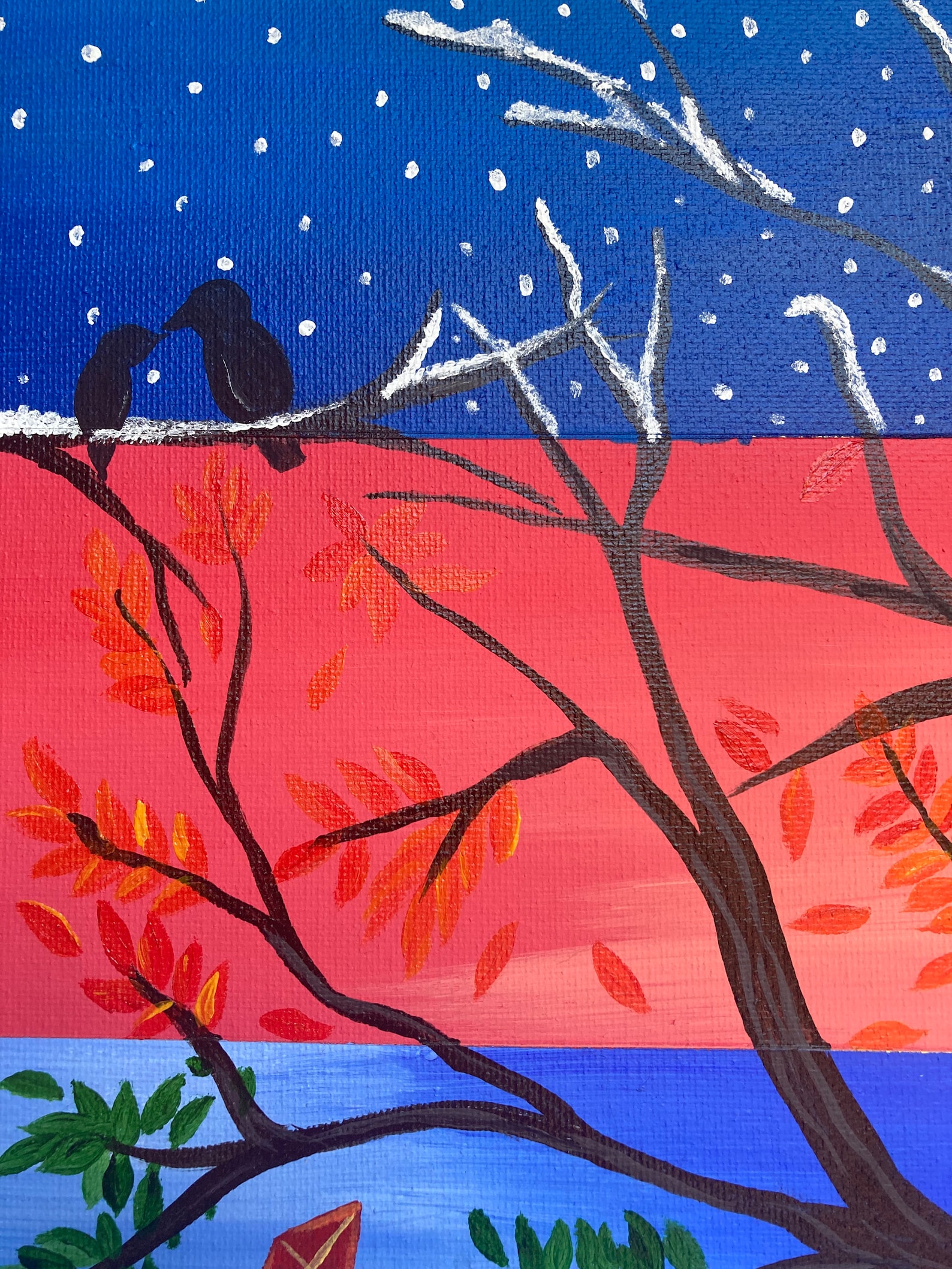 Original Acrylic Changing Seasons Painting - Etsy