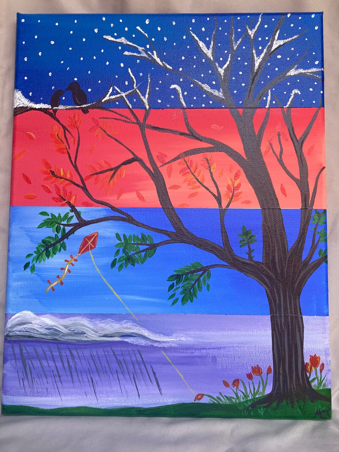 Original Acrylic Changing Seasons Painting - Etsy