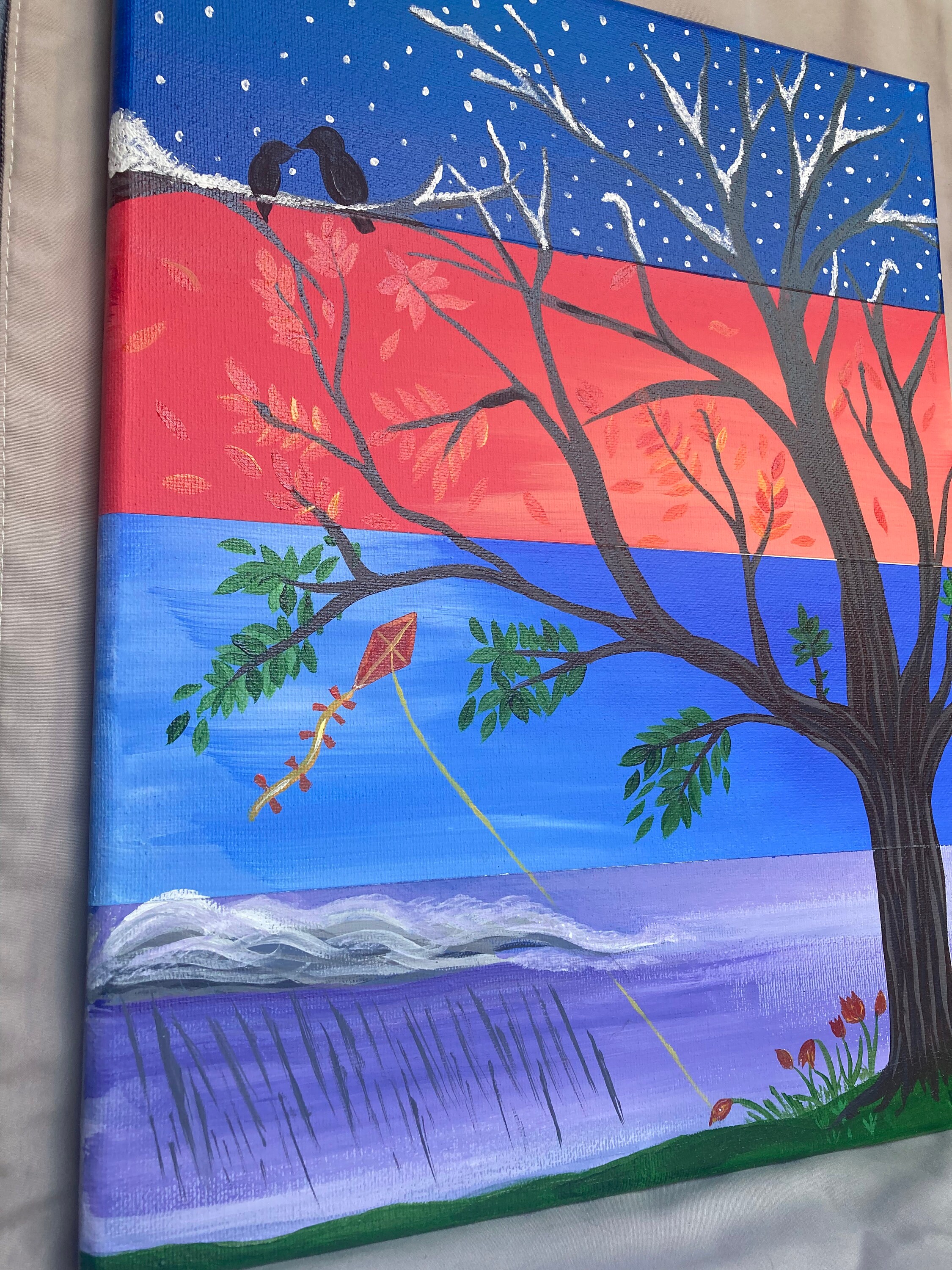 Original Acrylic Changing Seasons Painting - Etsy