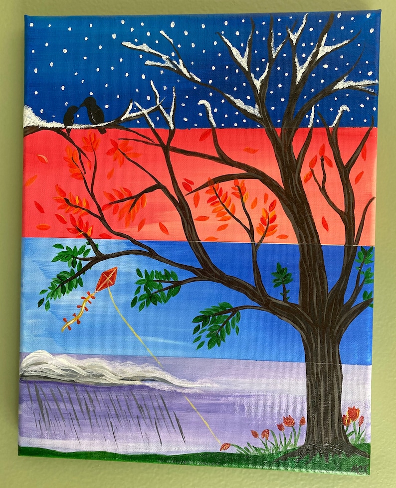 Original Acrylic Changing Seasons Painting - Etsy