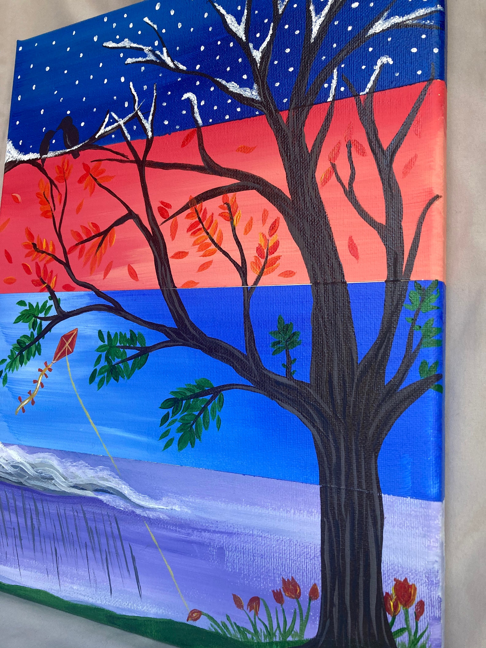 Original Acrylic Changing Seasons Painting - Etsy