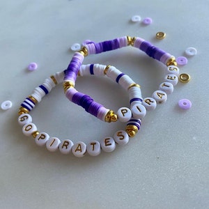 Personalized Sports Team Bracelet for Game Day GOGO Set - Etsy