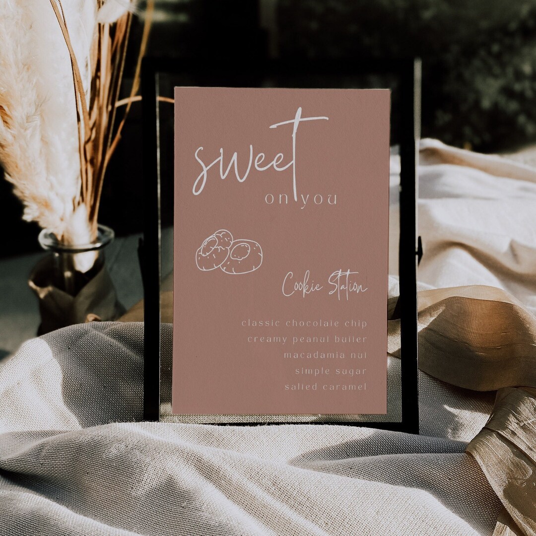 Modern Wedding Desserts Sign, Sweet on You Menu Sign, Printable Wedding ...