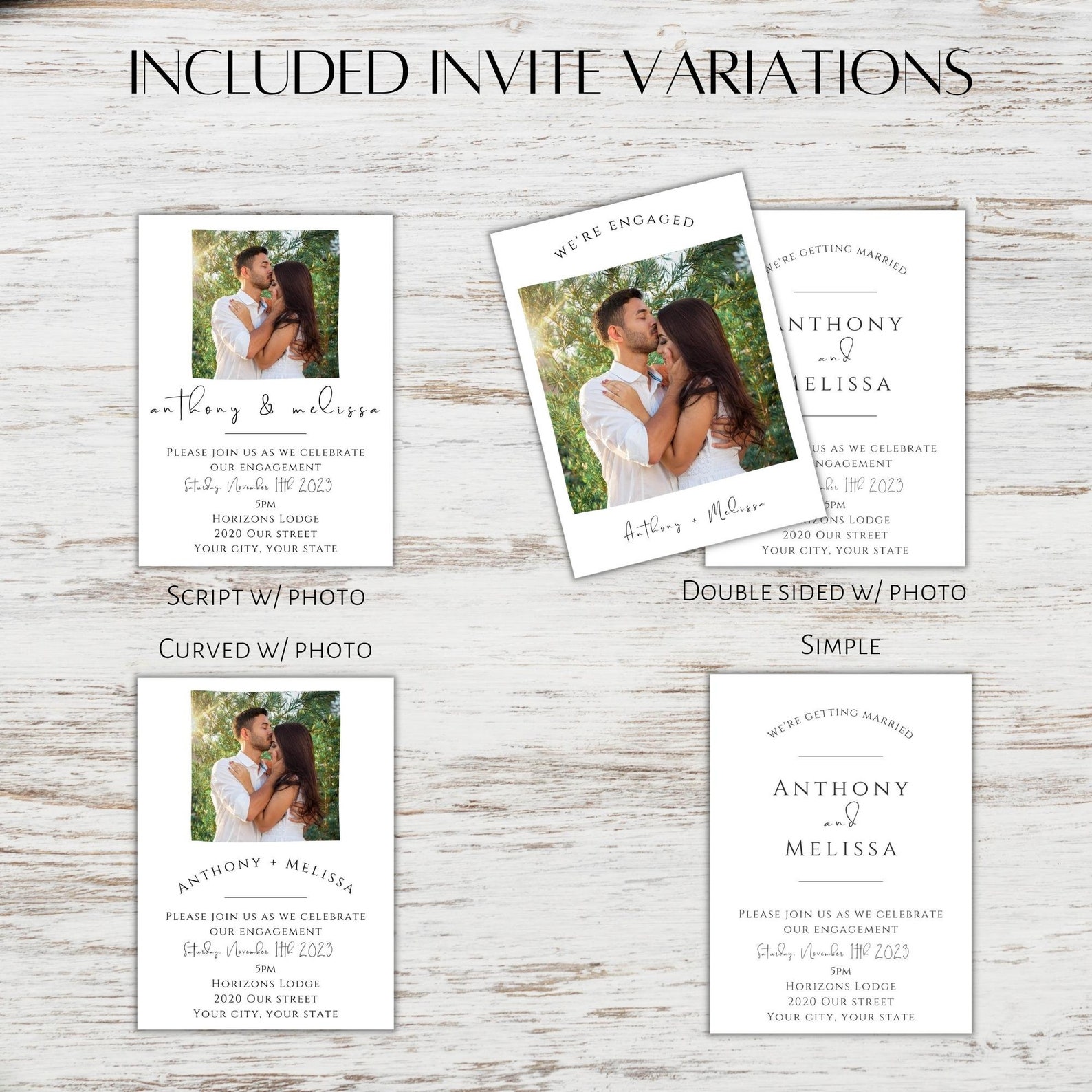 Printable Engagement Photo Invitation, Minimalist Engagement ...