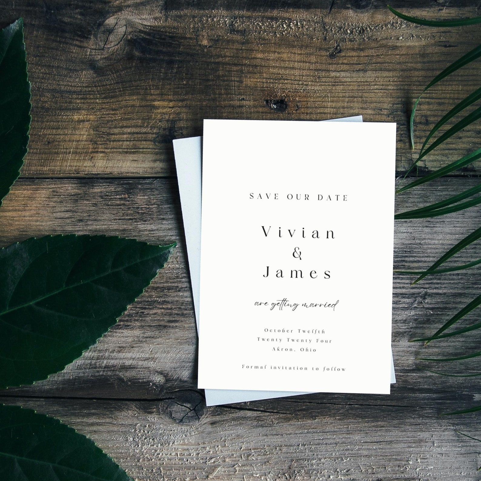 Modern Wedding Save the Date Template Canva, Minimalist Printable Save ...