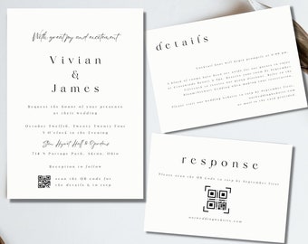 Wedding Rsvp QR Code Template INSTANT DOWNLOAD Editable - Etsy