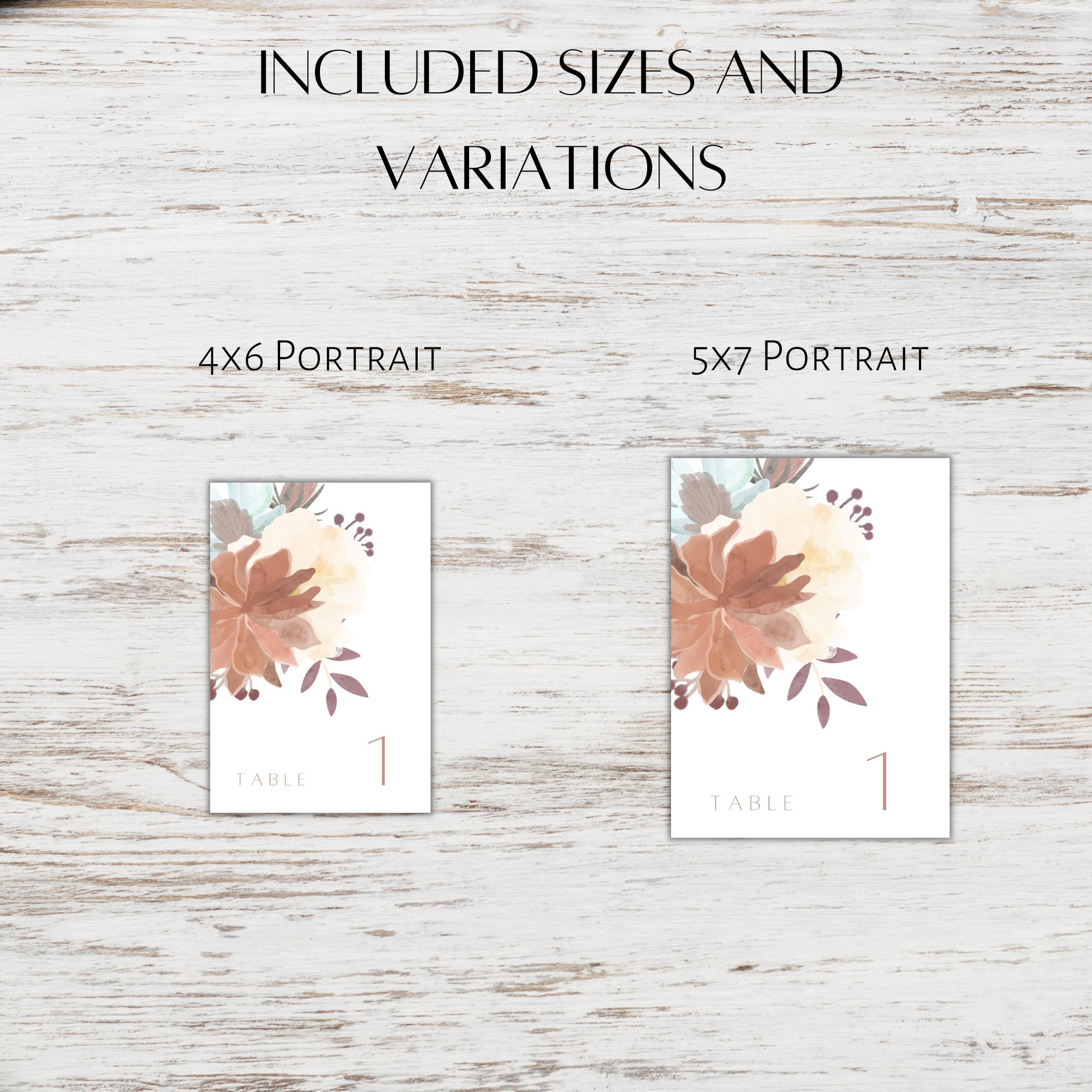 Boho Wedding Table Number Template, Table Numbers Template Boho, Boho ...
