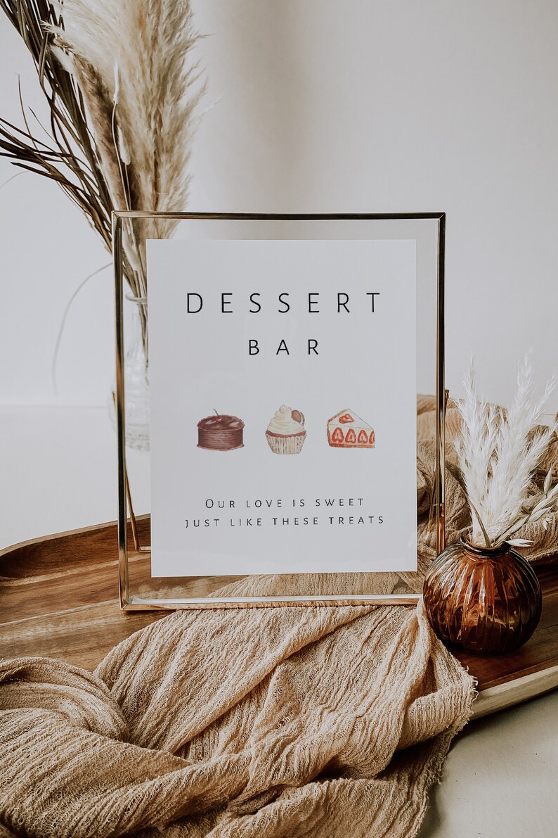 Modern Wedding Desserts Sign, Dessert Menu Sign, Printable Wedding ...