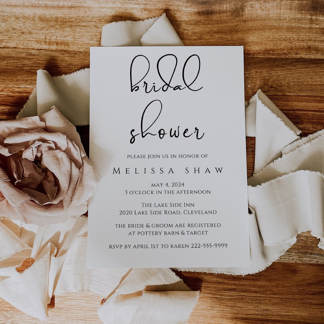 Bridal Shower Invitation, Bridal Shower Invitation Template, Printable ...