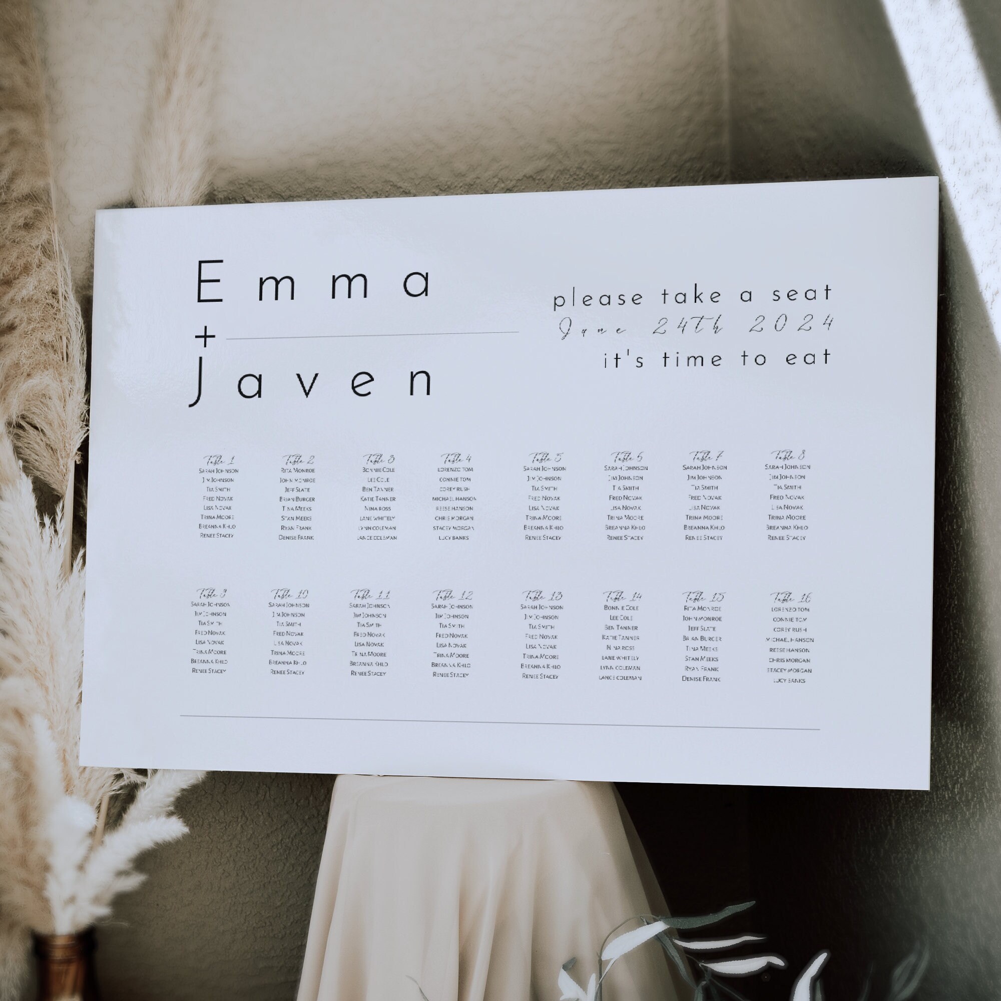 Wedding Seating Chart Template, Table Seating Chart, Take a Seat ...