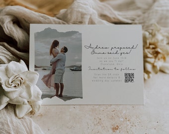 Minimalistic Save the Date Template, With QR Code - Etsy