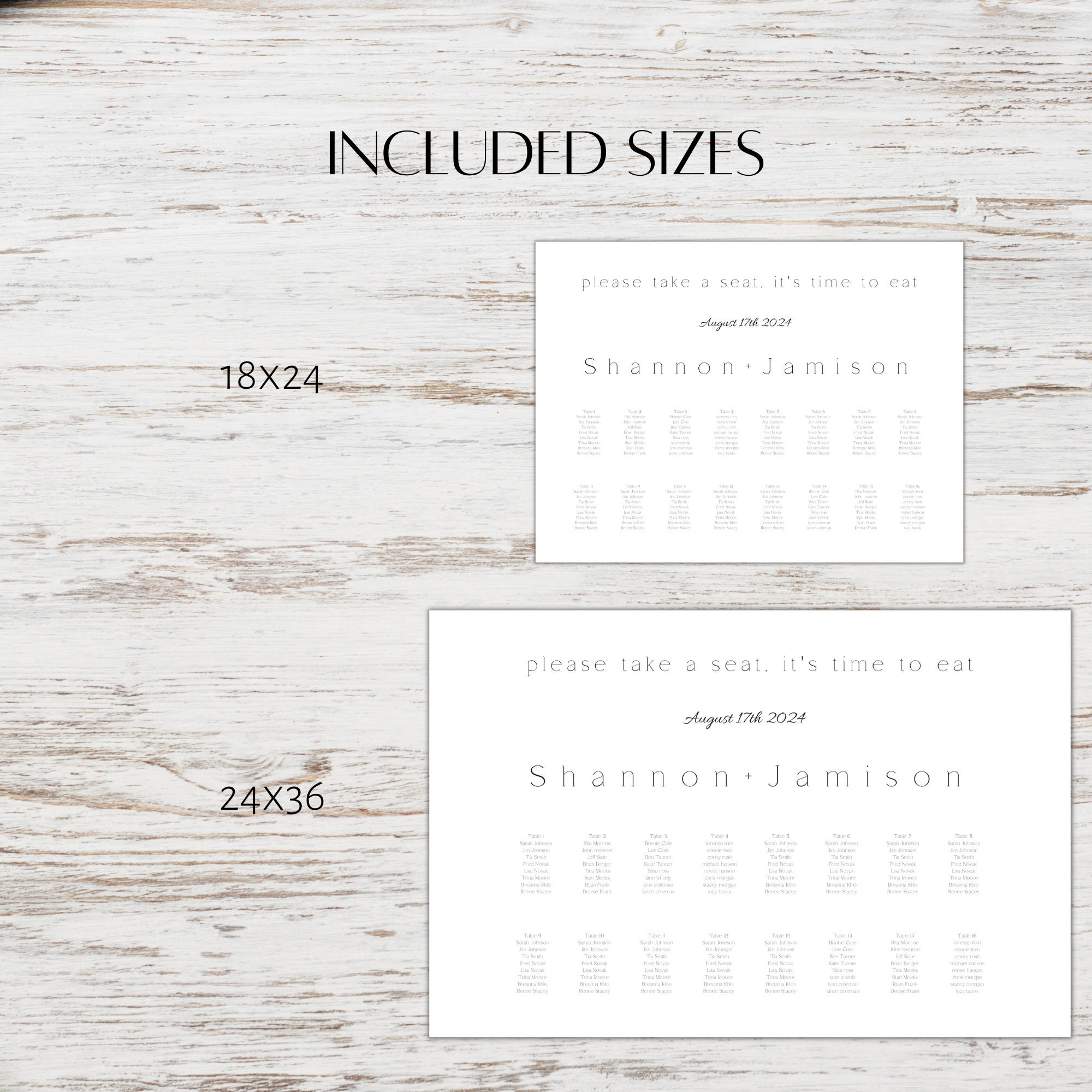 Modern Wedding Seating Chart Template, Elegant Wedding Seating Plan ...