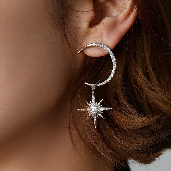 Moon Earrings - Etsy