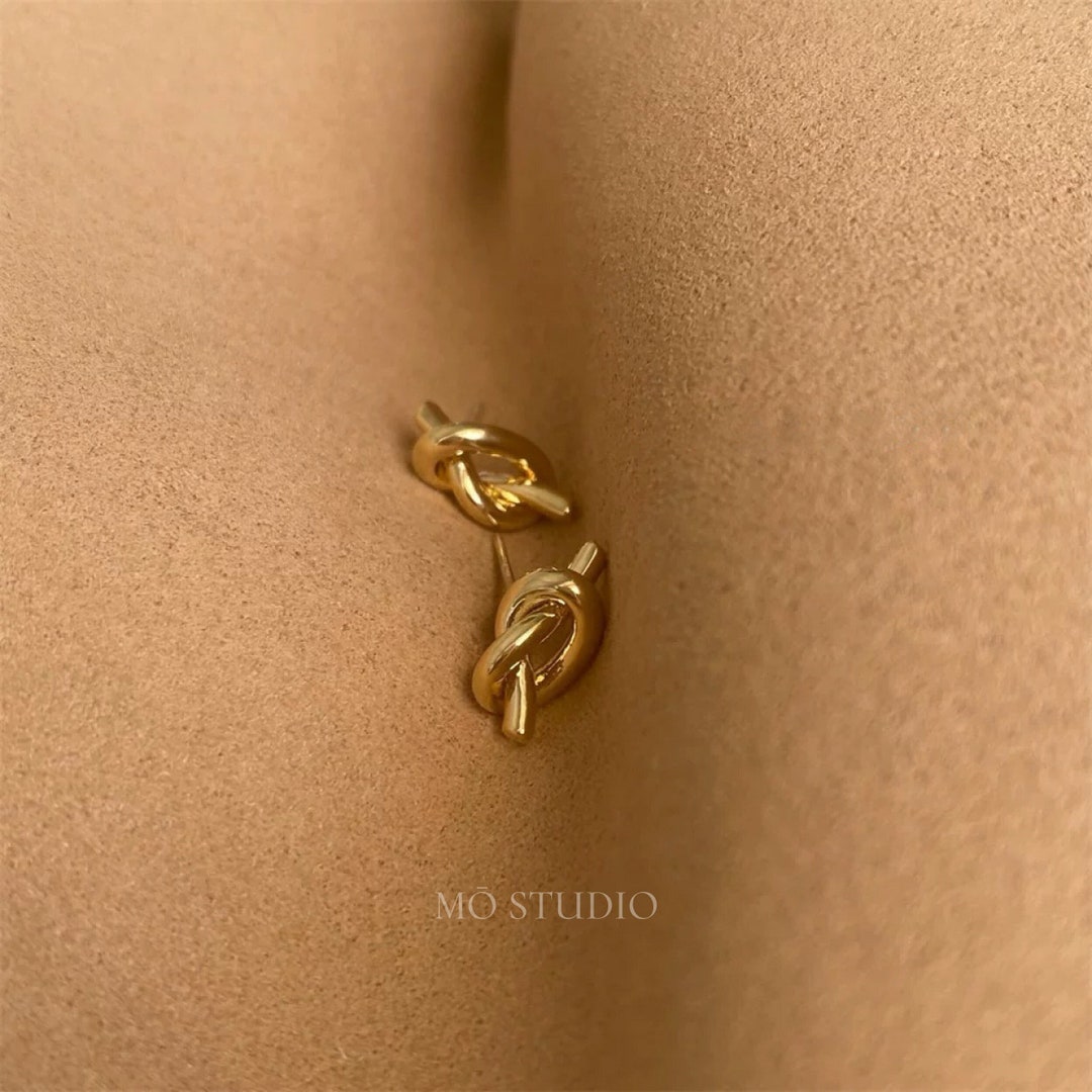 Dainty Knot Tie Hoop Earrings, Silver Knot Stud Earrings, 18K Gold Twisted Hoop Loop Earrings ...