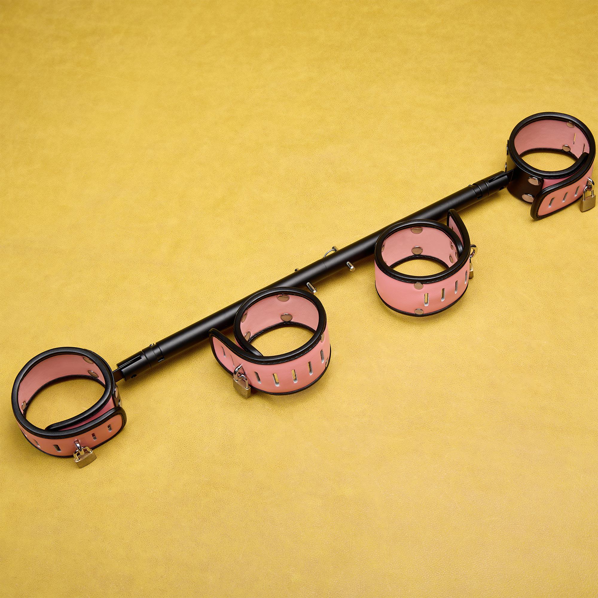 Metal BDSM Spreader Bar With Cuffs, Expandable Spreader Bar, Pink ...