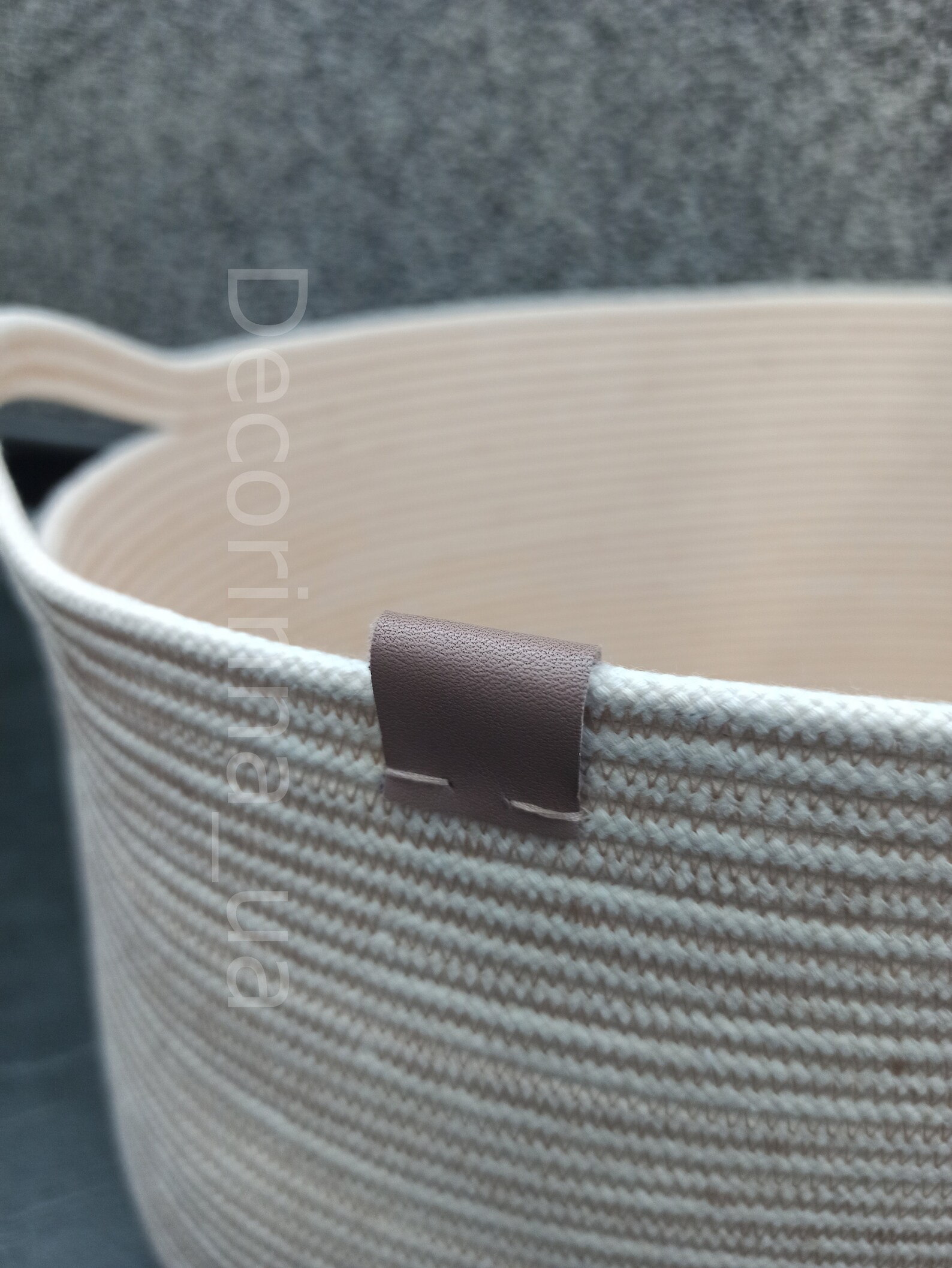 Large Cotton Rope Basket for Storage, Rope Hamper With Handles, Oval ...