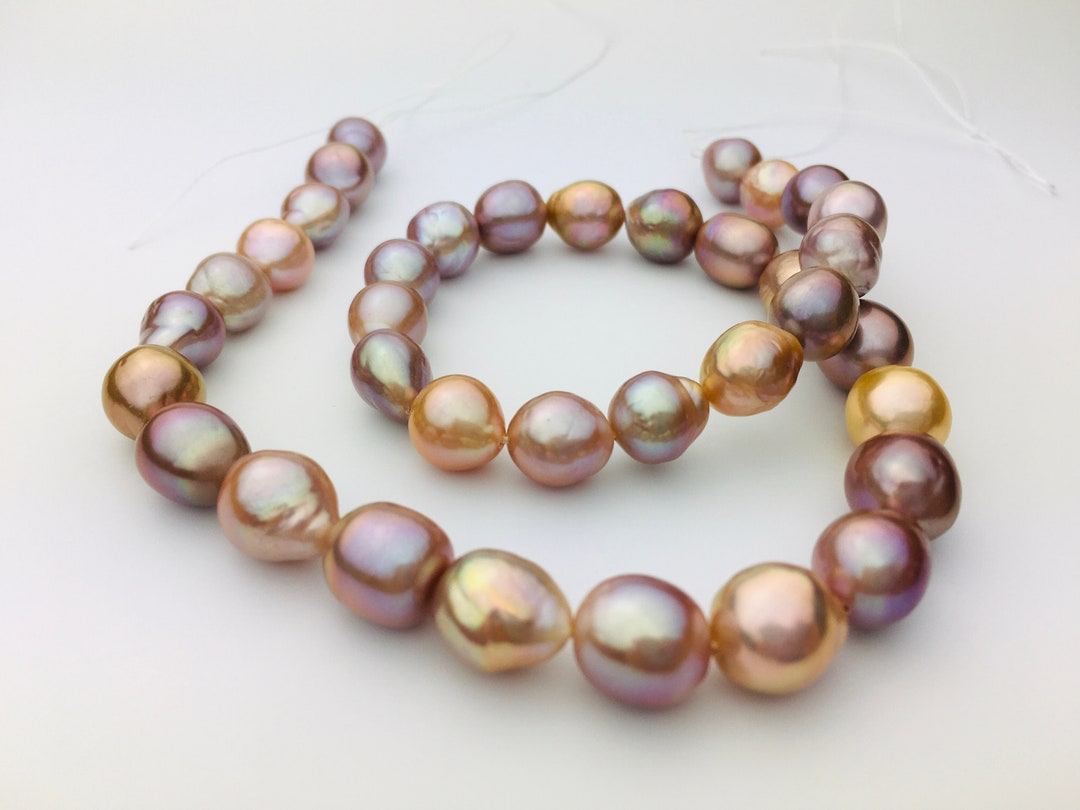 Natural Metallic Nice Baroque Pearl Strand,cultured Baroque Loose Pearl ...