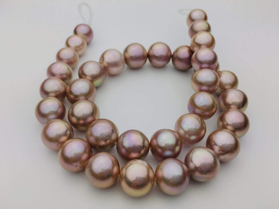 11-13mm Natural Large Metallic Purple Color Edison Pearl Strand ...