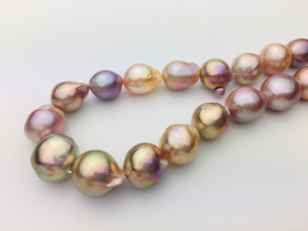 Kasumi Like Baroque Pearl Strand With Metallic Green Color,mixed ...