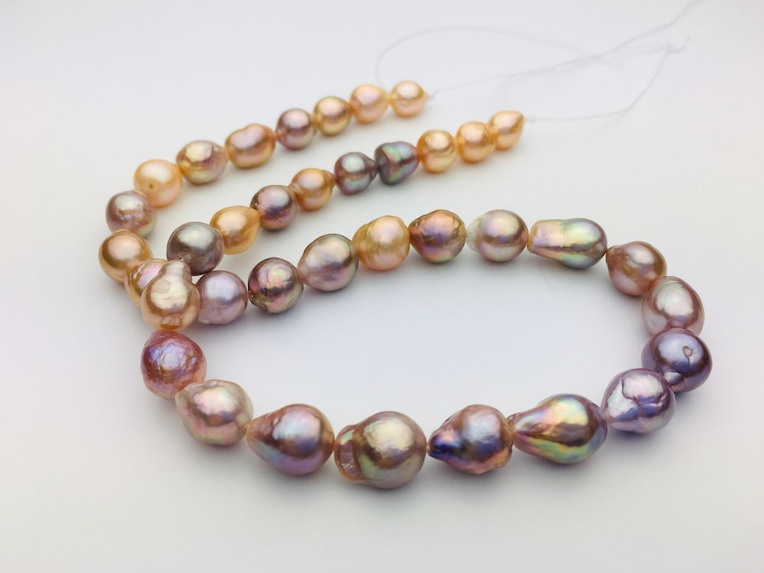 Natural Multi-color Baroque Pearl String,metallic Color Freshwater ...