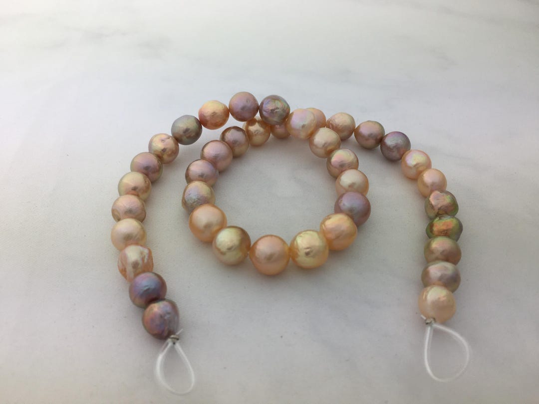Kasumi Like Edison Pearl Strand for Necklace Design,metallic Green ...