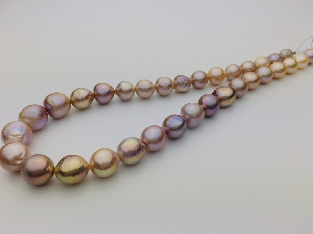 Natural Metallic Rainbow Color Edison Pearl Strand,ripple Kasumi Like ...