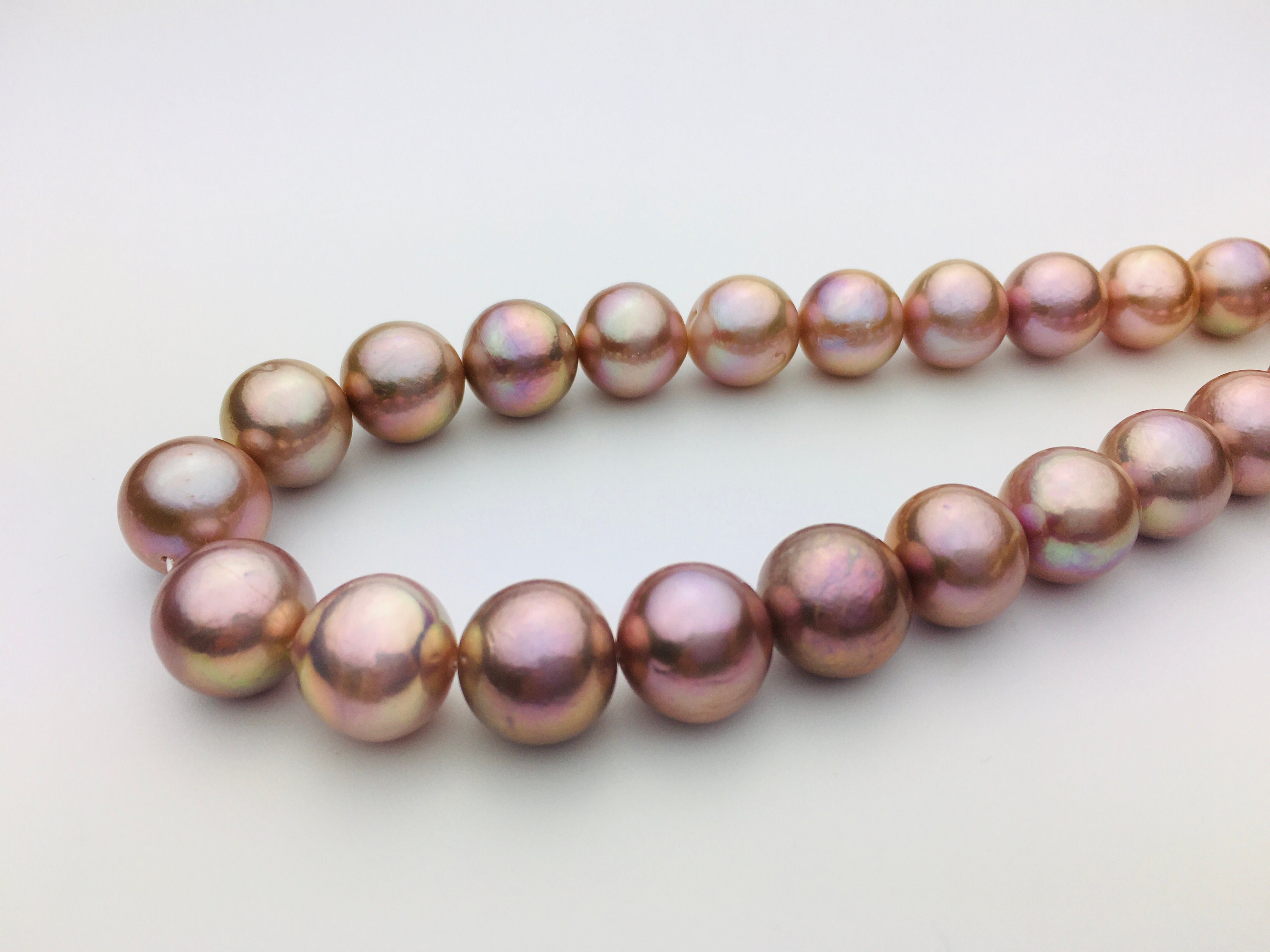 11-13mm Natural Large Metallic Purple Color Edison Pearl Strand ...