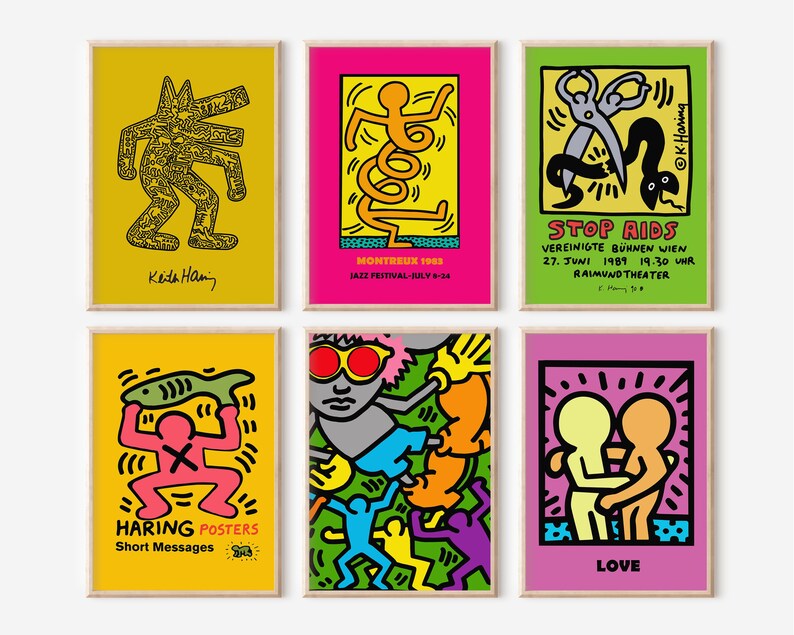 Keith Haring Prints | Digital Download Art | Colorful Pop Art Posters ...