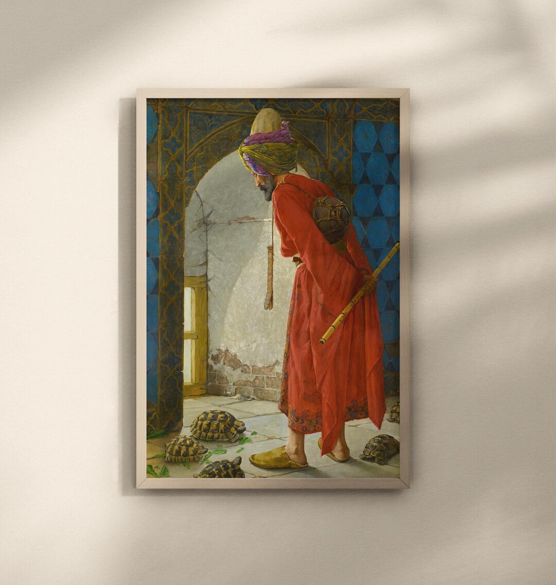 The Tortoise Trainer by Osman Hamdi Bey, Classic Turkish Canvas Art ...