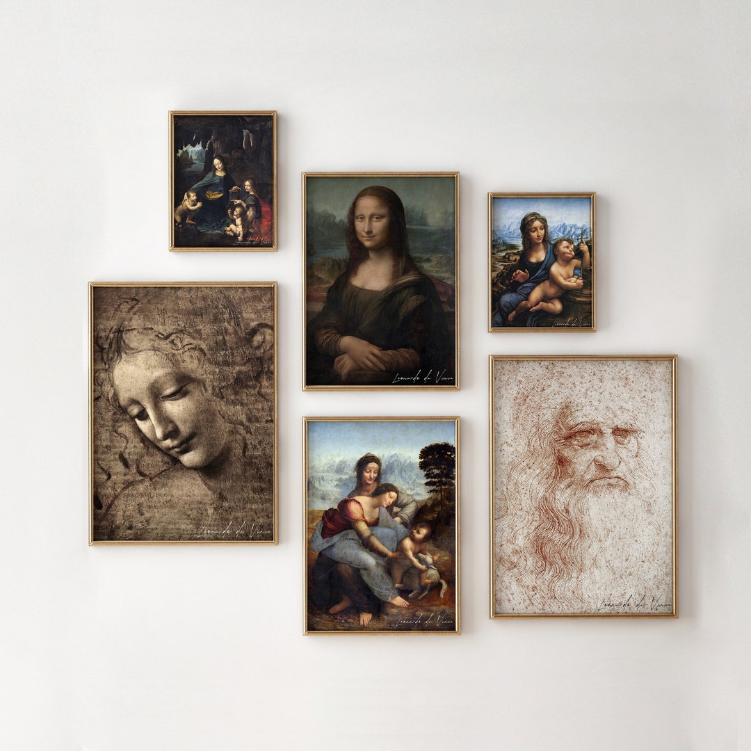 Leonardo Da Vinci Set ,mona Lisa & 5 Iconic Art Prints, Exhibition ...