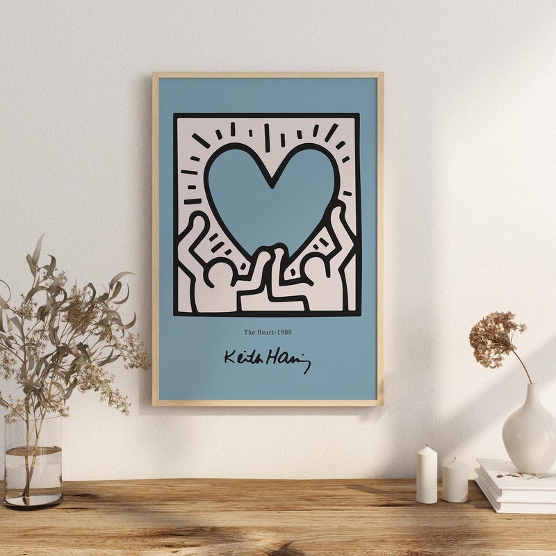 Blue Keith Haring Print - Etsy