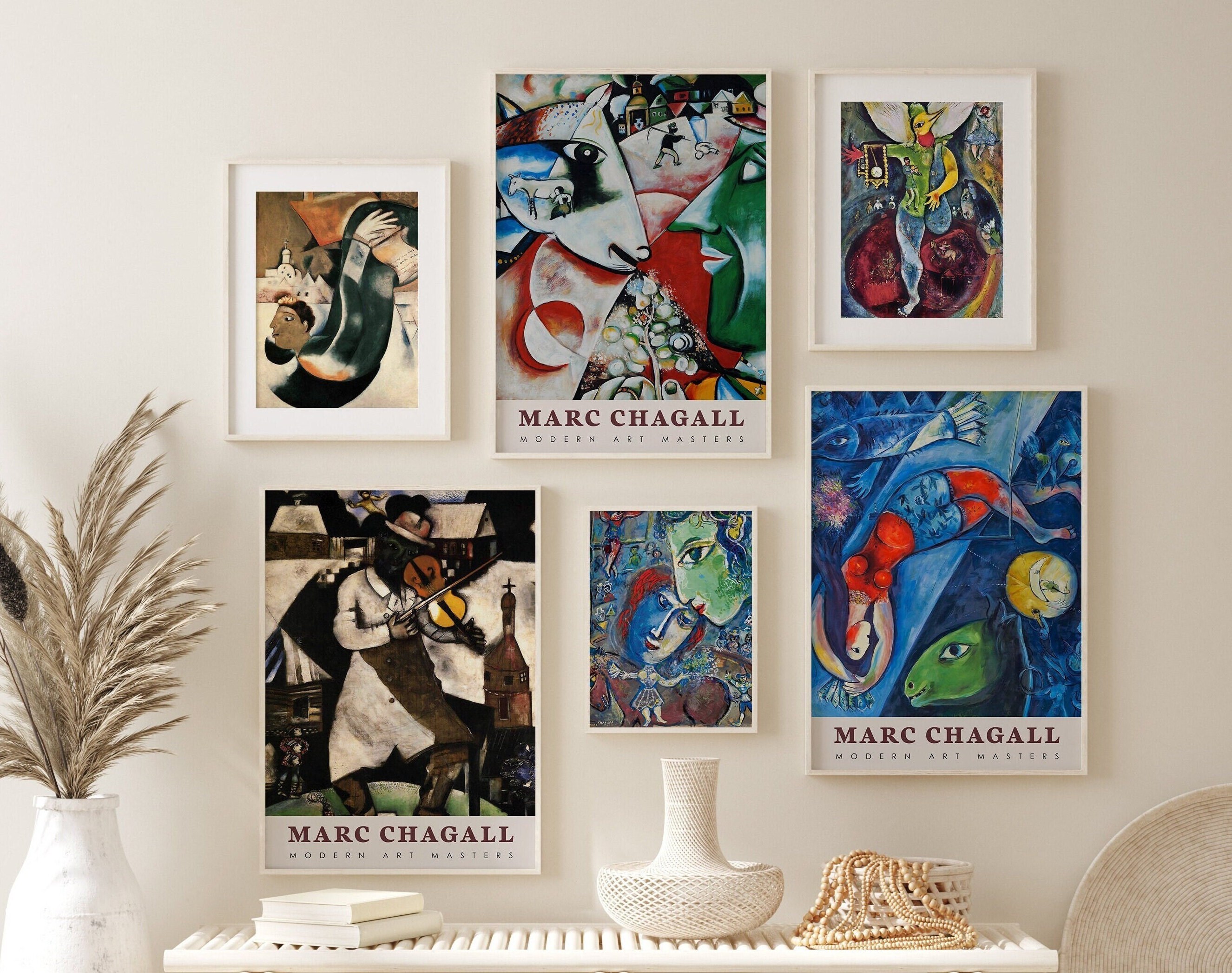 Marc Chagall Vintage Art Exhibition Poster,set of 6,modern Gallery Art ...