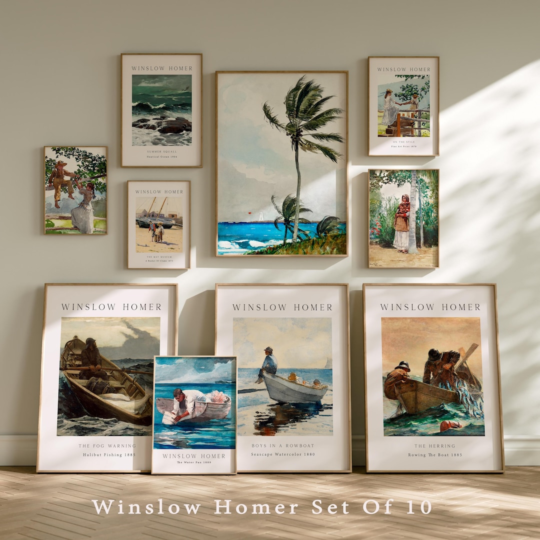 Winslow Homer Print Set of 10 | Nautical & Coastal Vintage Prints ...