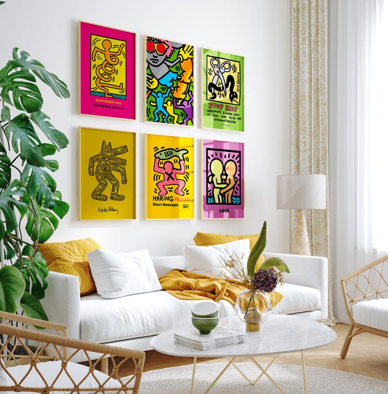 Keith Haring Prints | Digital Download Art | Colorful Pop Art Posters ...