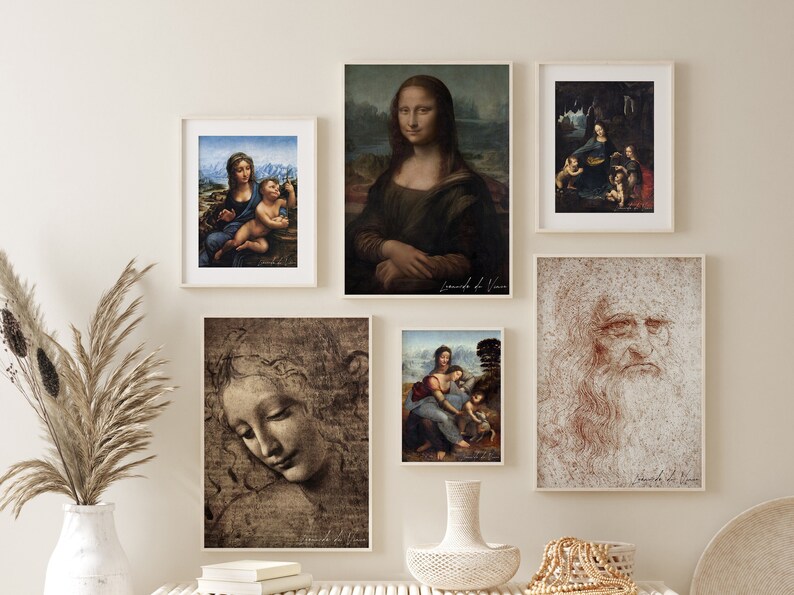 Leonardo Da Vinci Set ,mona Lisa & 5 Iconic Art Prints, Exhibition ...
