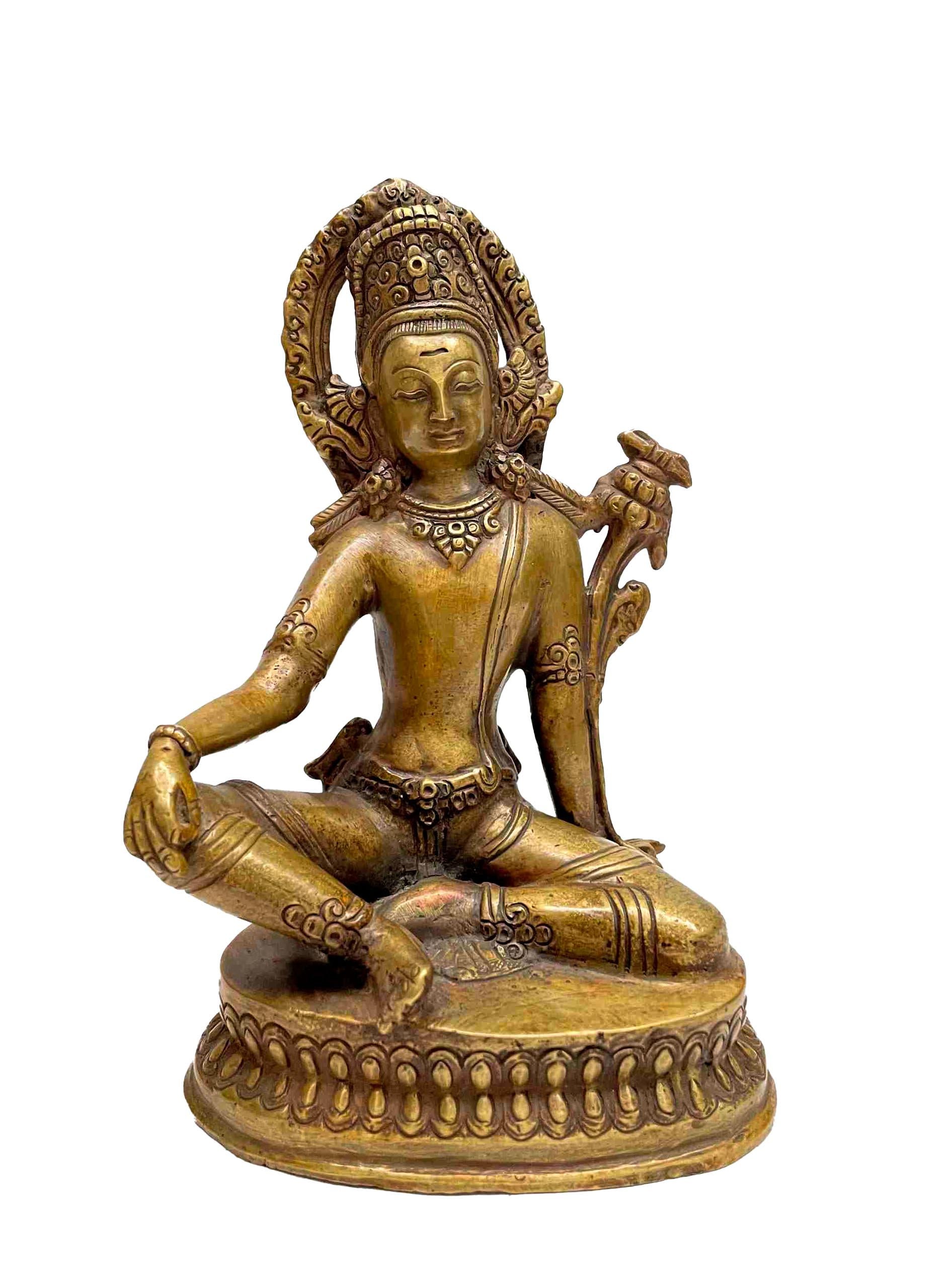 7 Inch, Buddhist Handmade Statue of Indra, God of Rain, Lord of Heaven ...