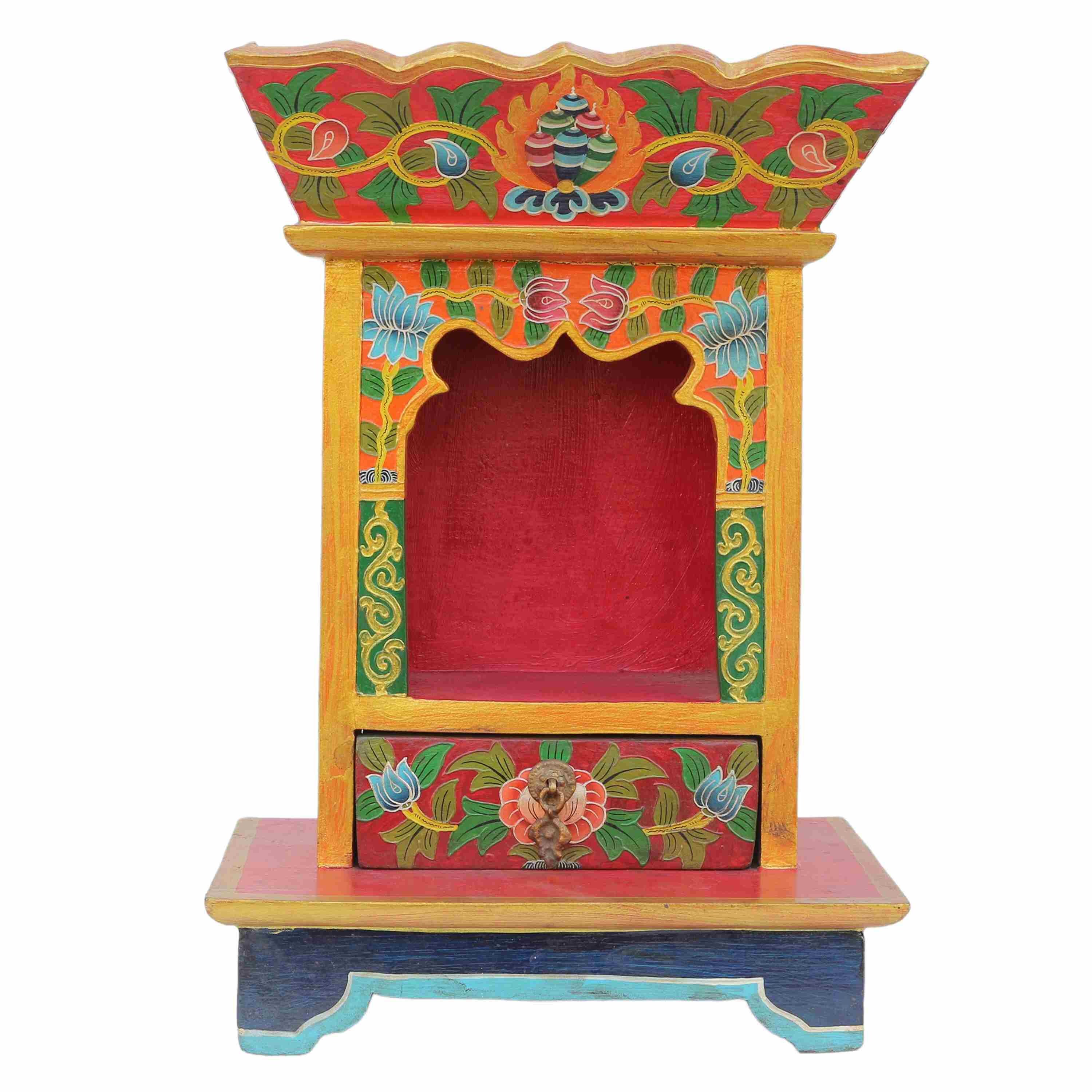 Traditional Tibetan Altar Chesum Box Thangka Color Painted - Etsy