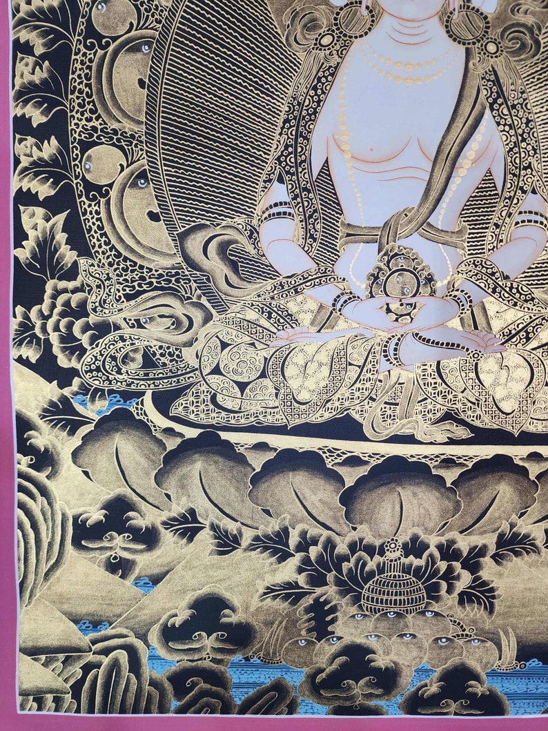 24 Inch, Maha Virochana Thangka Painting, Karma Gadri Art, Handmade ...