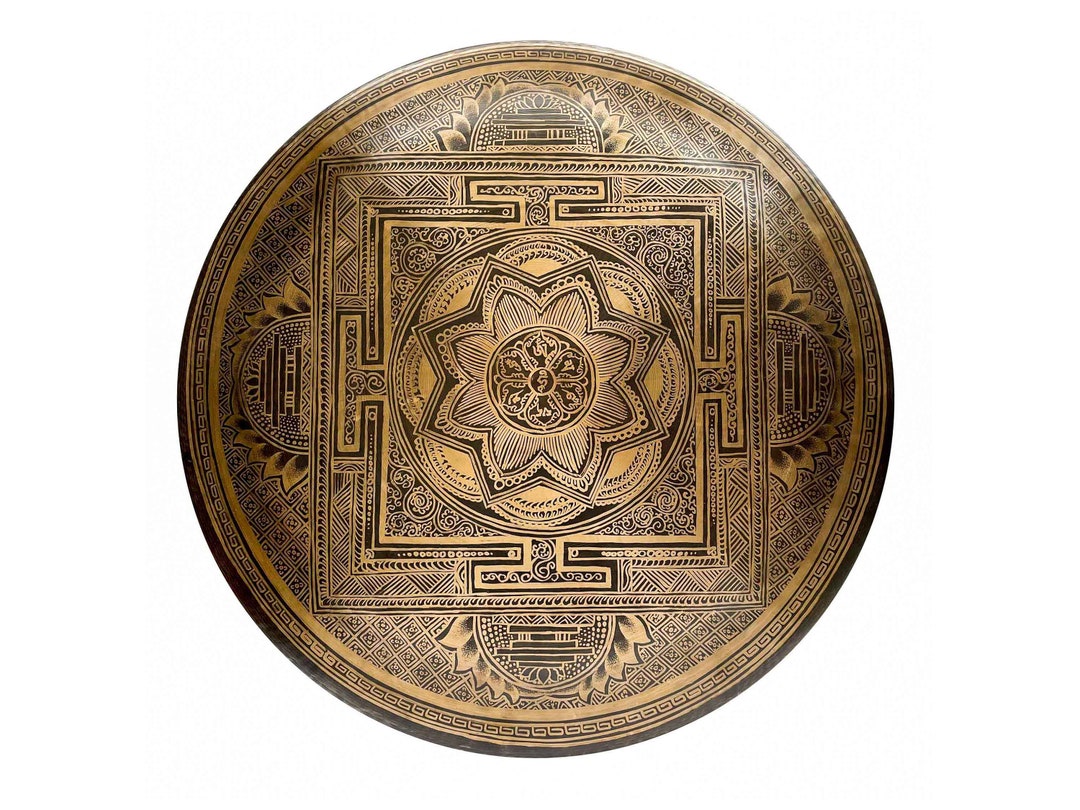20 Inch, Tibetan Handmade Gongs, Flower Design, High Quality Design ...