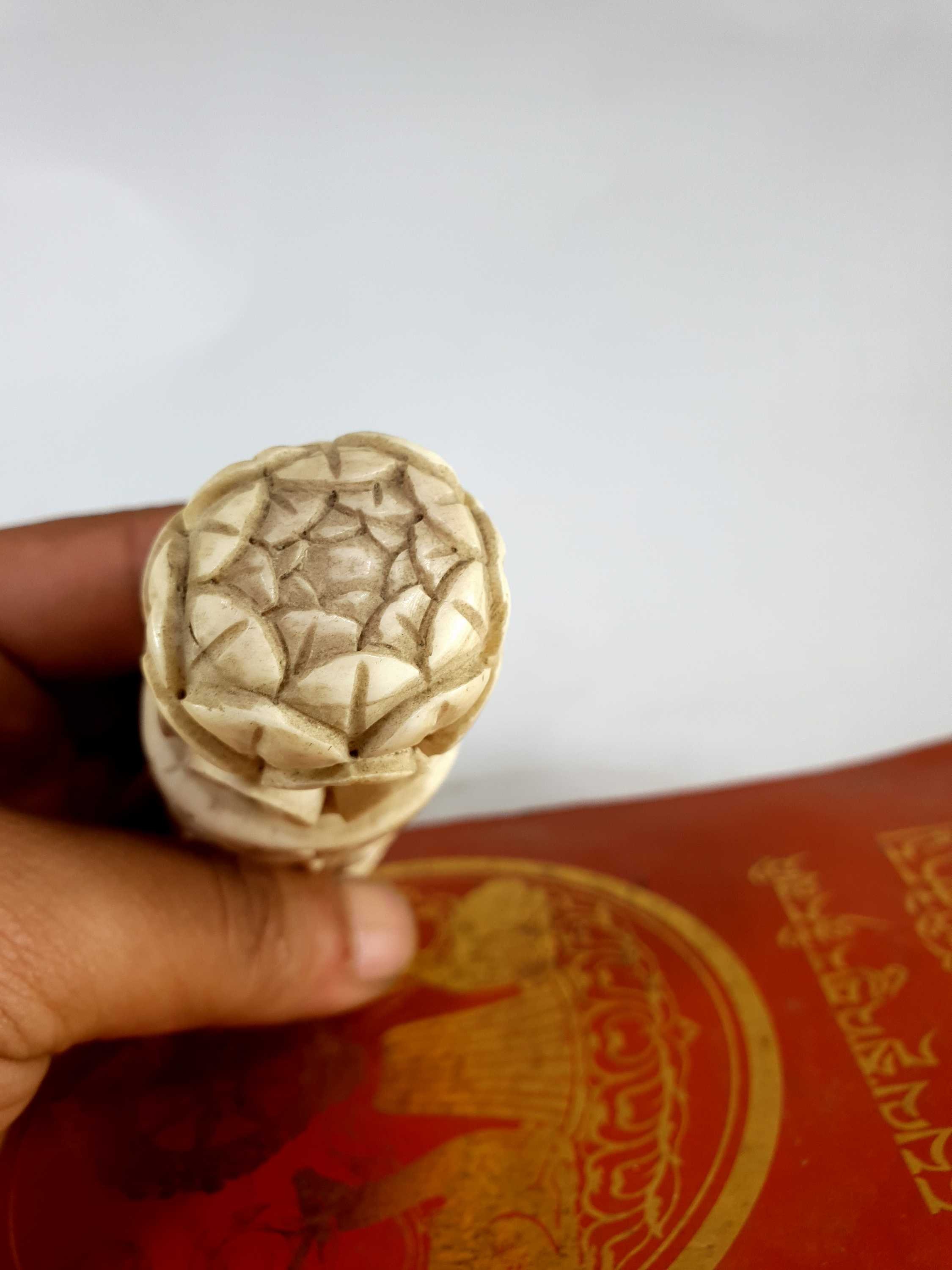 7 Inch, Tibetan Horn Bone Stamp, Dharma Chakra Design. Handmade, so ...